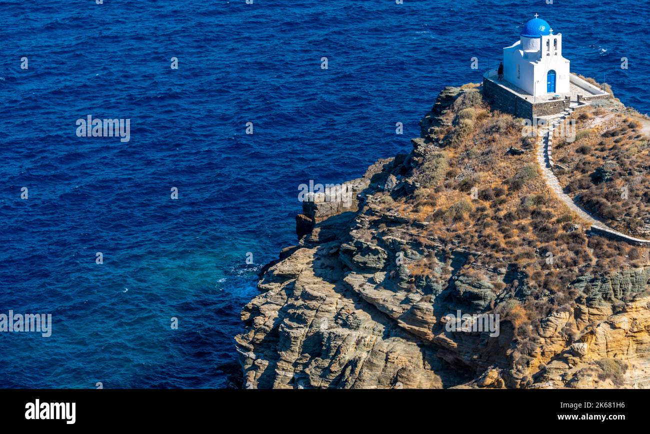 Landmark Seven Martyrs Chapel at Kastro on the Greek island of Sifnos ...