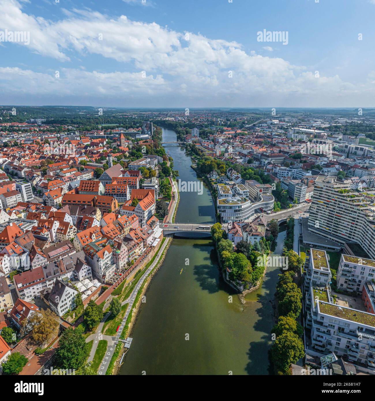 The twin cities of Ulm and Neu Ulm from above Stock Photo - Alamy