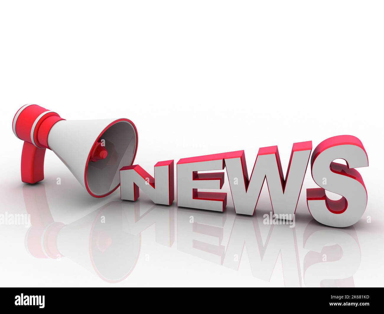 3d rendering News announce megaphone Stock Photo - Alamy