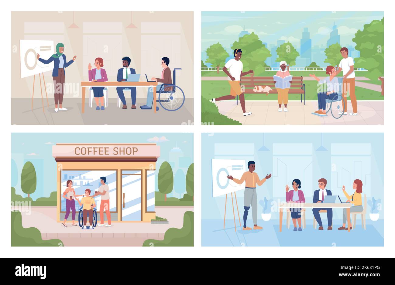 Work and life balance 2D vector isolated illustration set Stock Vector Image & Art - Alamy