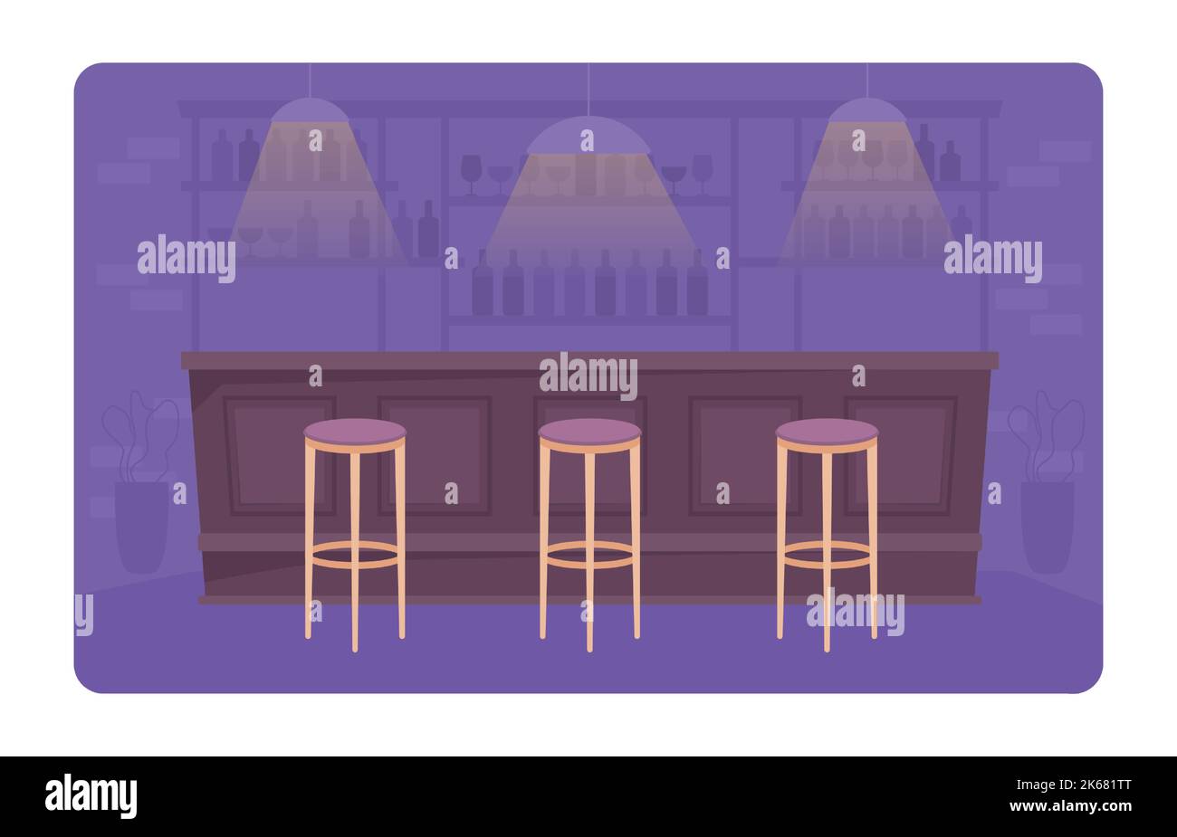 Bar arrangement 2D vector isolated illustration Stock Vector Image ...