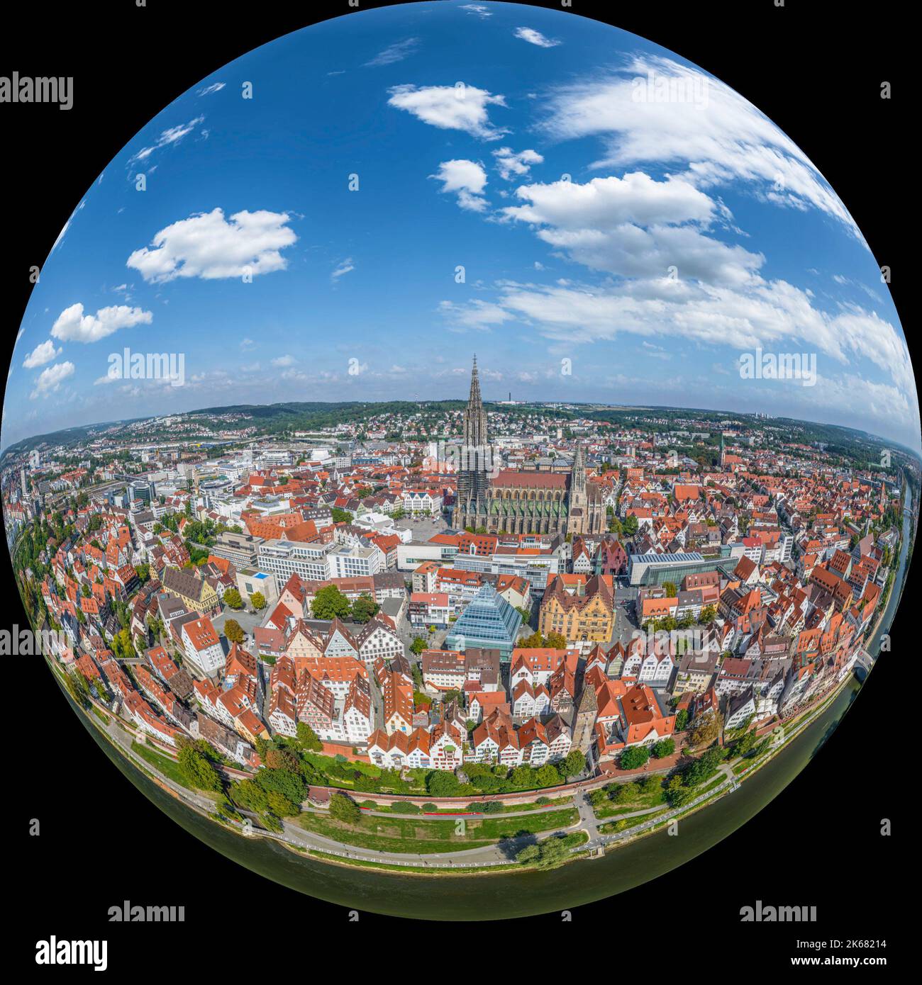 The twin cities of Ulm and Neu Ulm from above Stock Photo - Alamy
