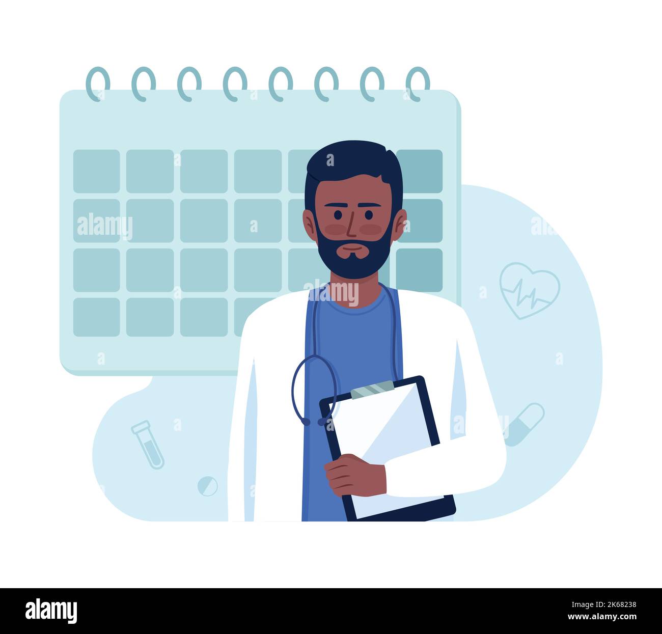 Book doctor appointment 2D vector isolated illustration Stock Vector ...