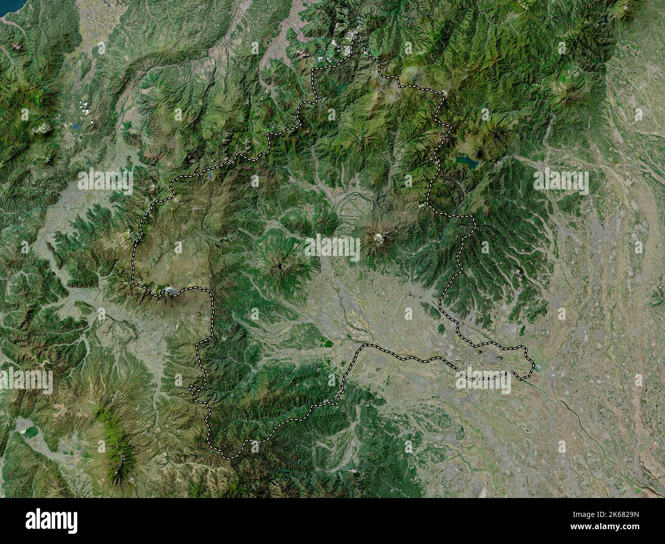 Gunma, prefecture of Japan. High resolution satellite map Stock Photo ...