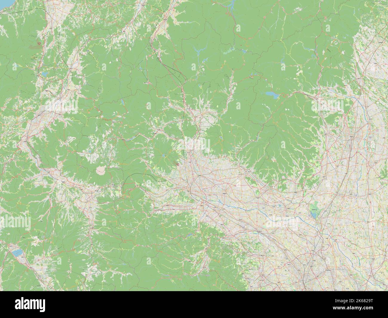 Gunma, prefecture of Japan. Open Street Map Stock Photo - Alamy