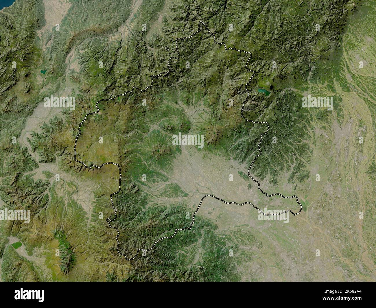 Gunma, prefecture of Japan. Low resolution satellite map Stock Photo ...
