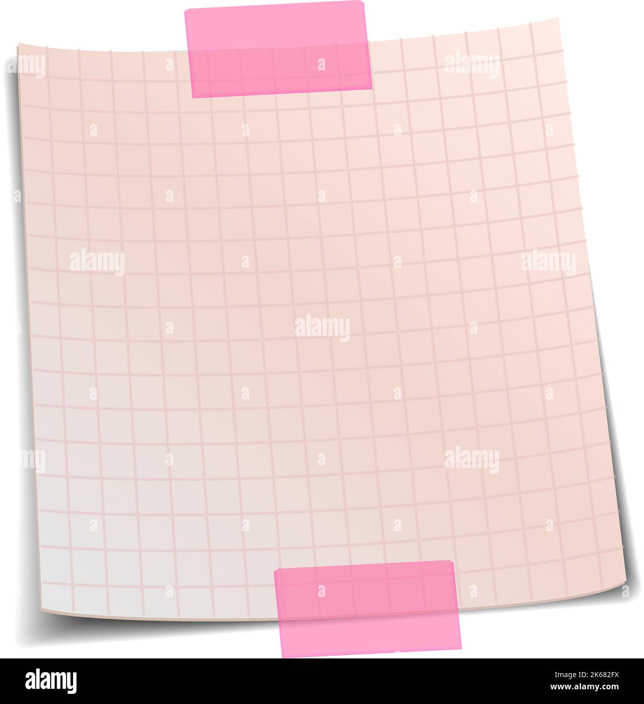 Checkered square sheet with sticky tape. Blank mockup Stock Vector ...