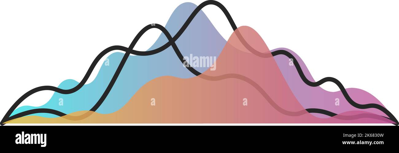 Area chart icon. Data distribution infographic element Stock Vector ...