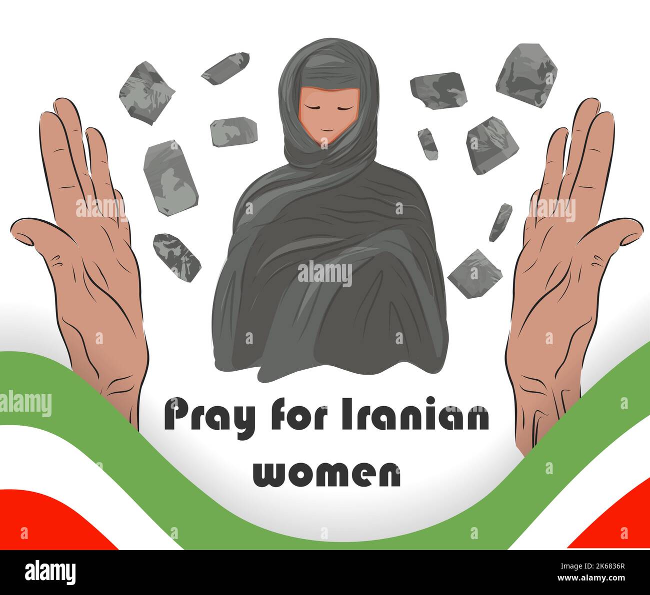 Poster against wearing the hijab, Iranian protest. Women's Protest in ...