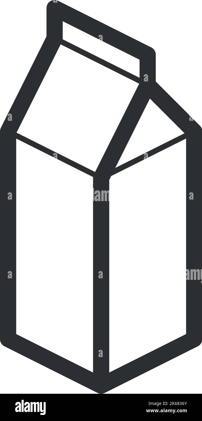 Milk box icon. Black line drink carton package Stock Vector Image & Art ...