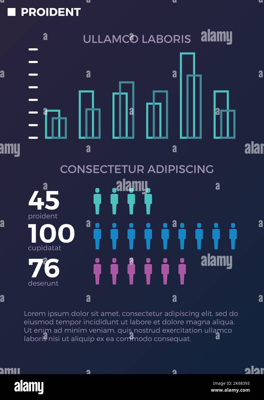People distrubution infographic flyer template. Statistic chart Stock ...