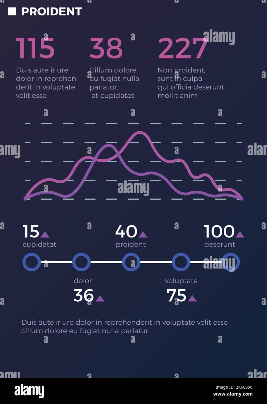 Infographic flyer with chart and diagram. Statistic report slide Stock ...