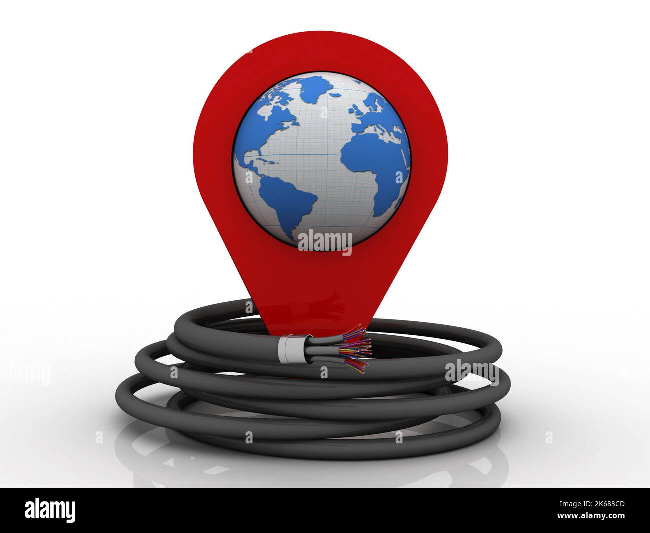 3d rendering Fiber optical cable detail with navigation Stock Photo - Alamy