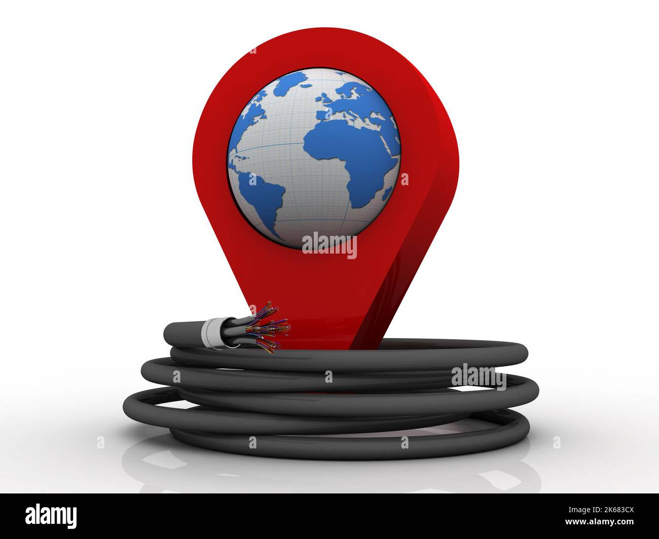 3d rendering Fiber optical cable detail with navigation Stock Photo - Alamy