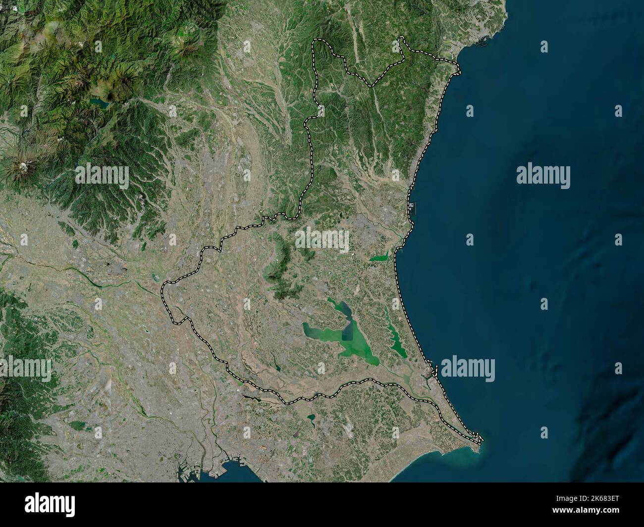 Ibaraki, prefecture of Japan. High resolution satellite map Stock Photo ...
