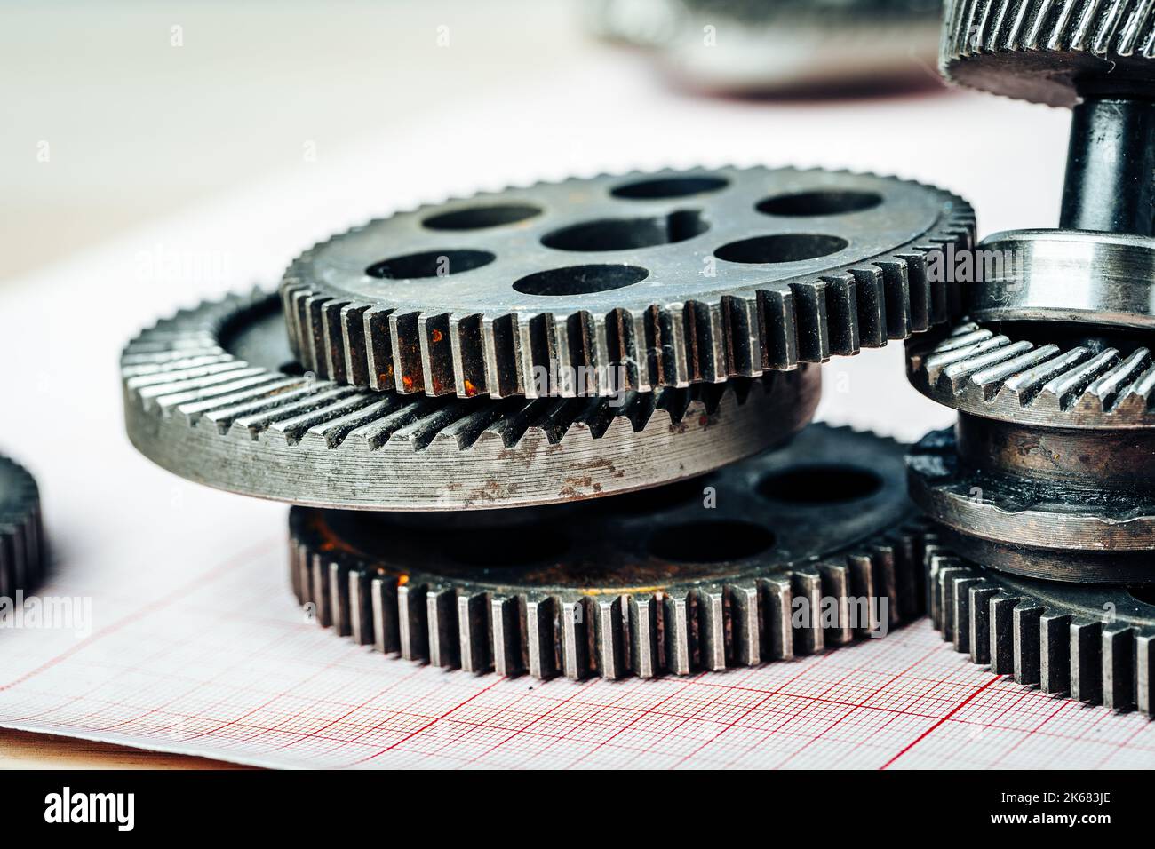 Gears from an old industrial machine Stock Photo - Alamy