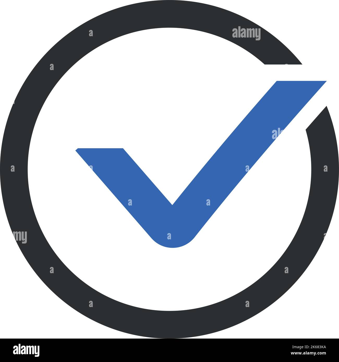 Blue checkmark in circle. Choice icon. Checklist symbol Stock Vector ...