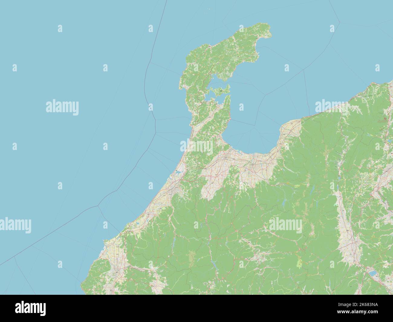 Ishikawa, prefecture of Japan. Open Street Map Stock Photo - Alamy
