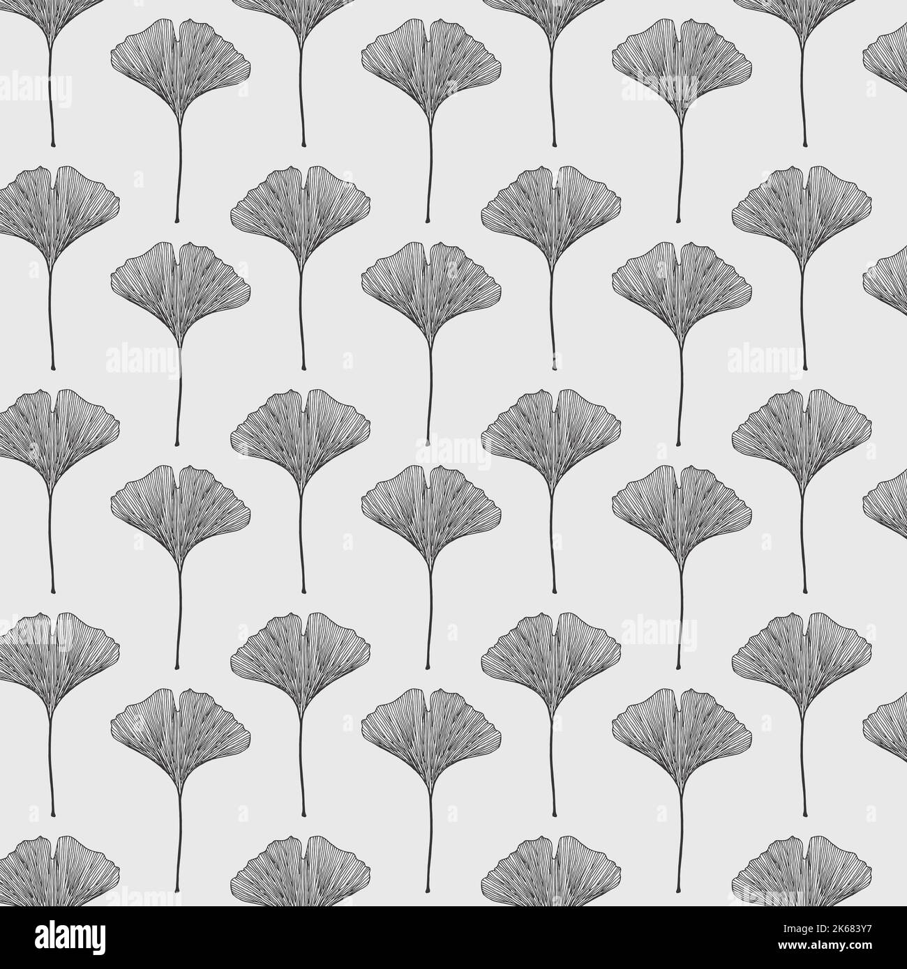 Ginkgo leaf vector dark color on light background pattern Stock Vector ...