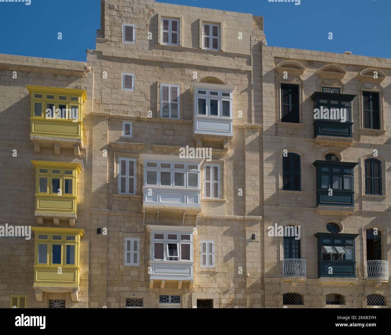 Traditional Maltese Architecture, Valletta Malta Stock Photo - Alamy