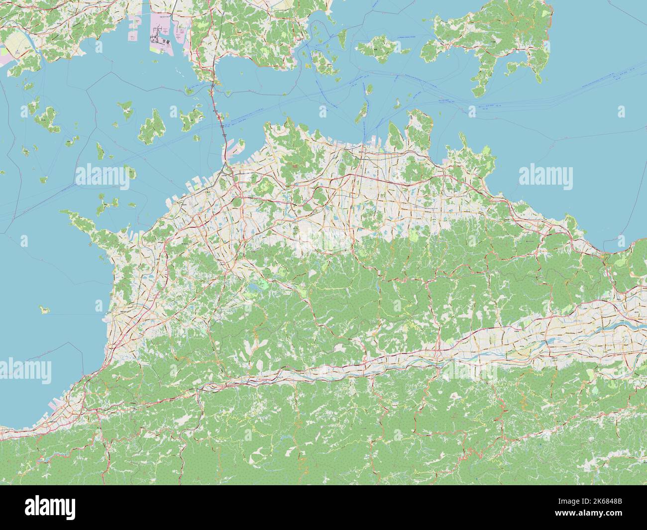 Kagawa, prefecture of Japan. Open Street Map Stock Photo - Alamy