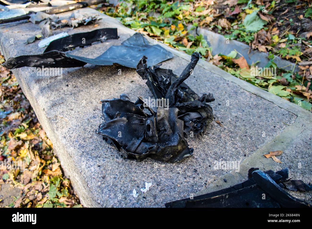 Aftermath of massive Russian missile attacks, remains of the missile ...