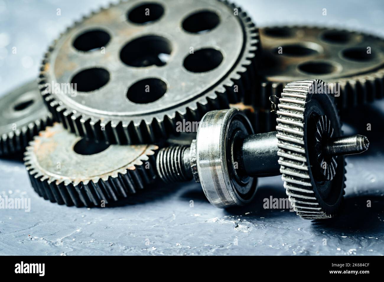 Gears from an old industrial machine Stock Photo - Alamy