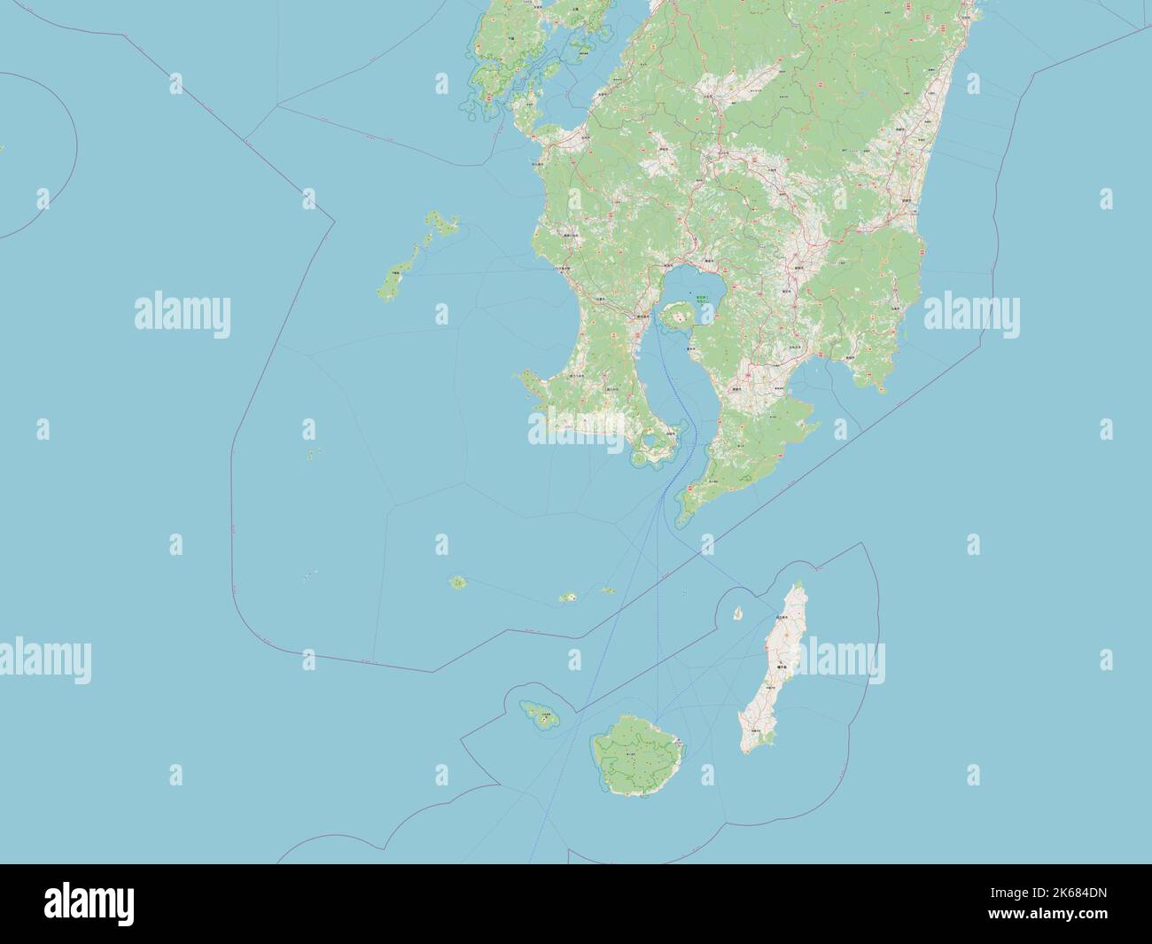 Kagoshima, prefecture of Japan. Open Street Map Stock Photo - Alamy