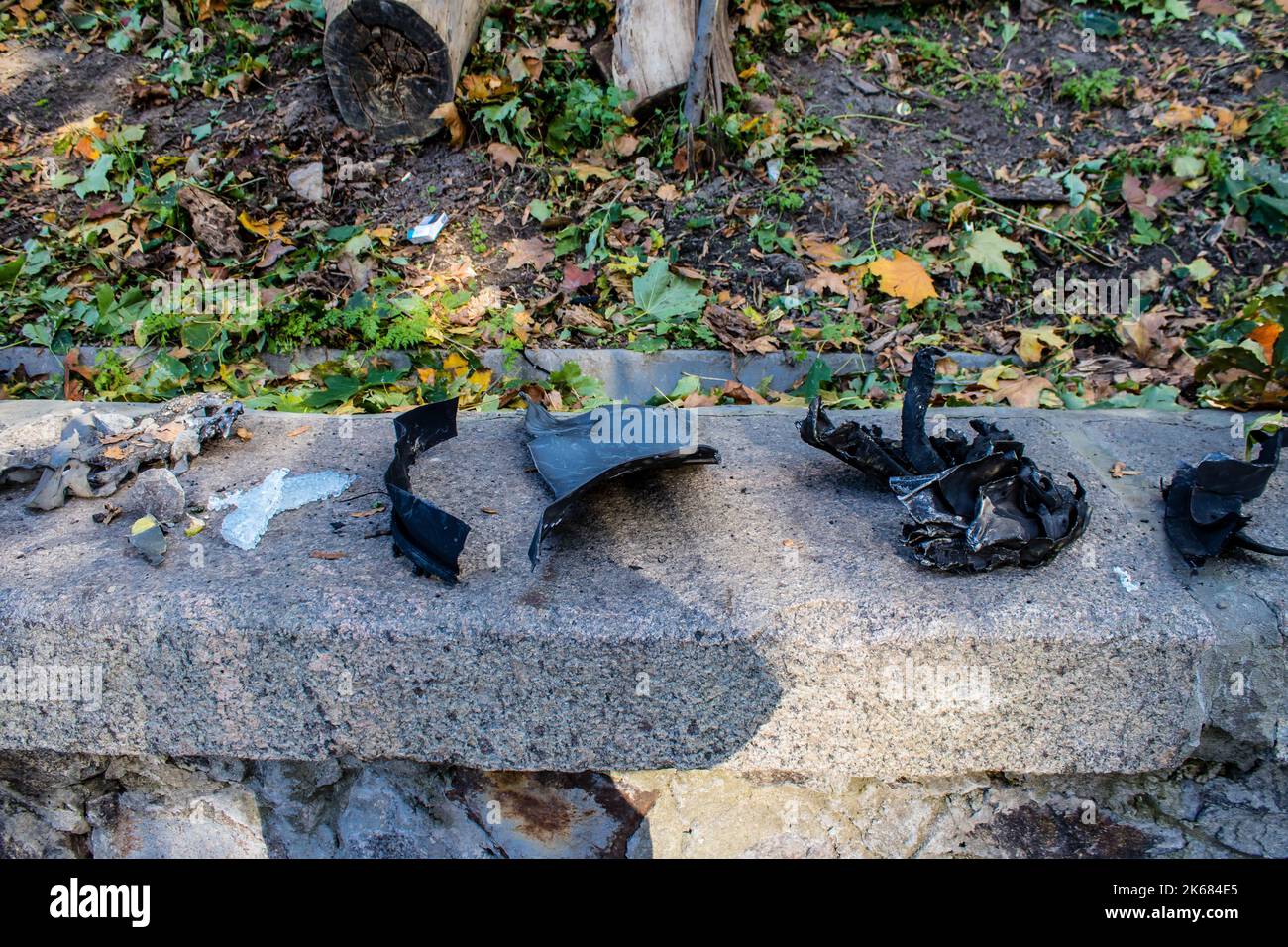 Aftermath of massive Russian missile attacks, remains of the missile ...