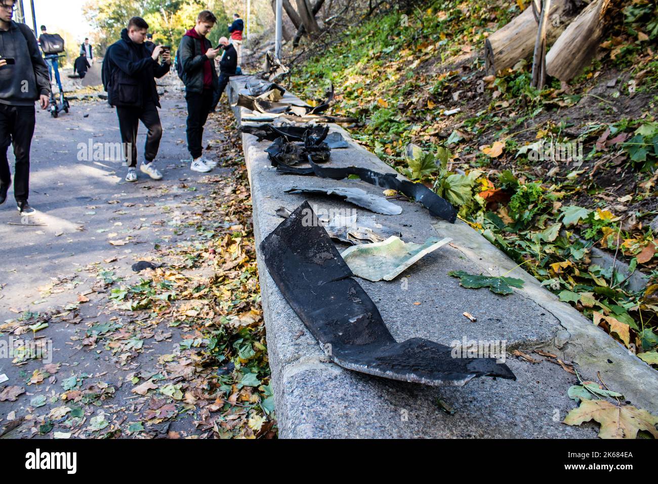 Aftermath of massive Russian missile attacks, remains of the missile ...