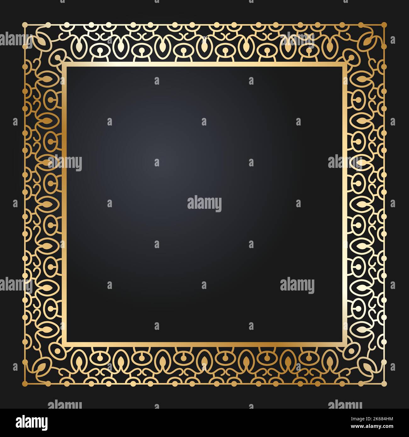 Elegant square golden frame. Festive design. Gold border. Frames vector Stock Vector Image & Art ...