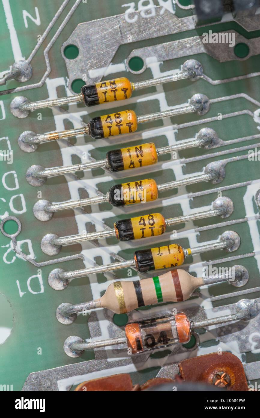 Row of diodes on Series 2, 16k, Sinclair ZX Spectrum home computer ...