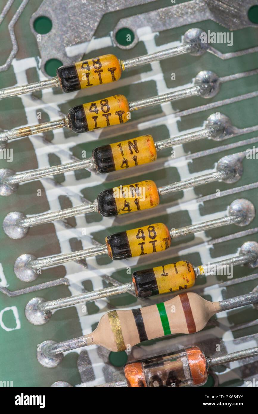 Row of diodes on Series 2, 16k, Sinclair ZX Spectrum home computer ...