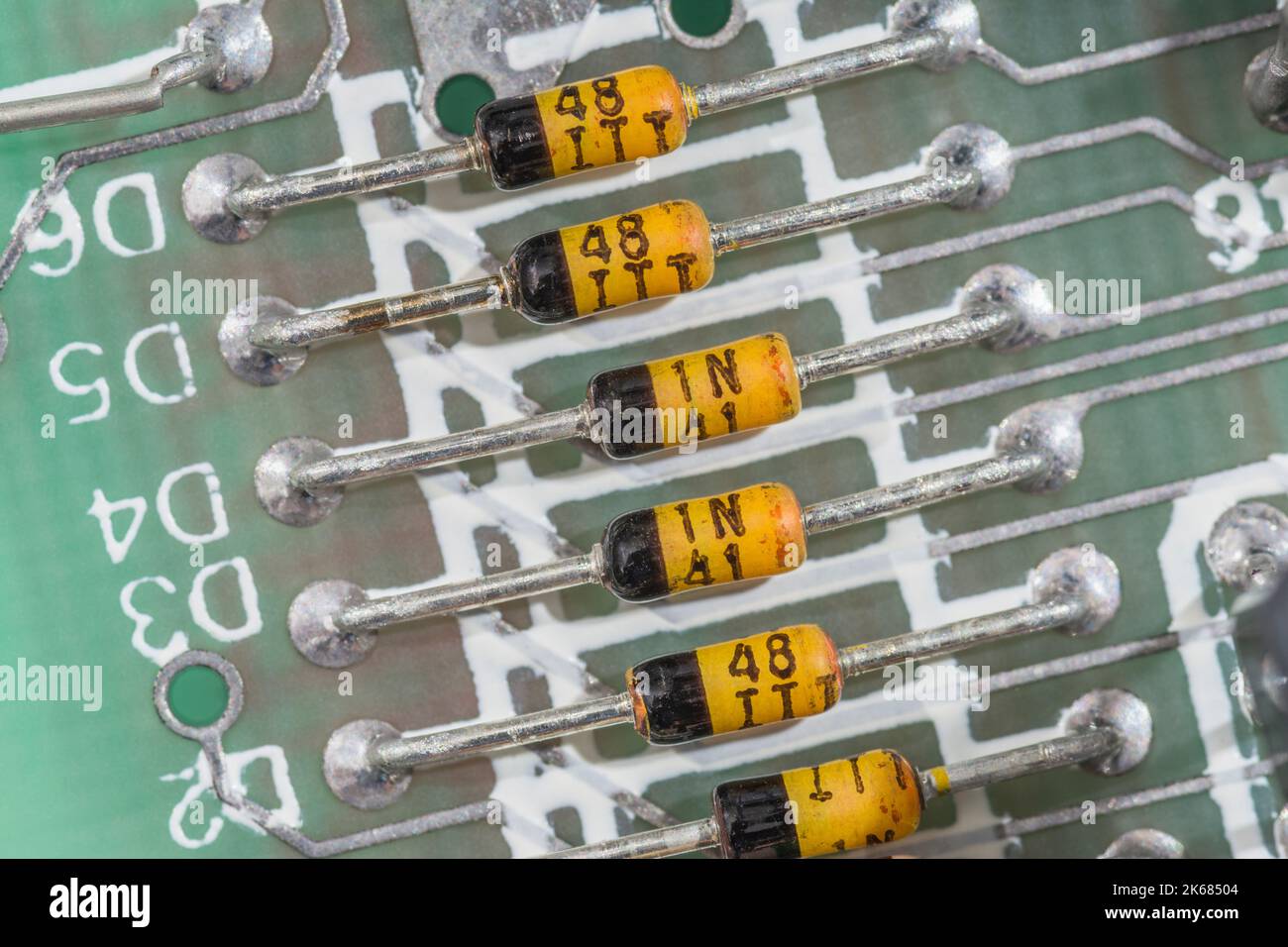 Row of diodes on Series 2, 16k, Sinclair ZX Spectrum home computer ...