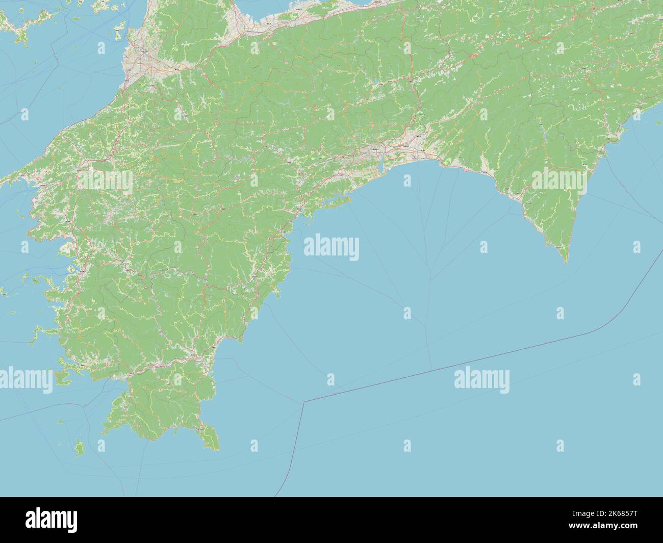 Kochi, prefecture of Japan. Open Street Map Stock Photo - Alamy