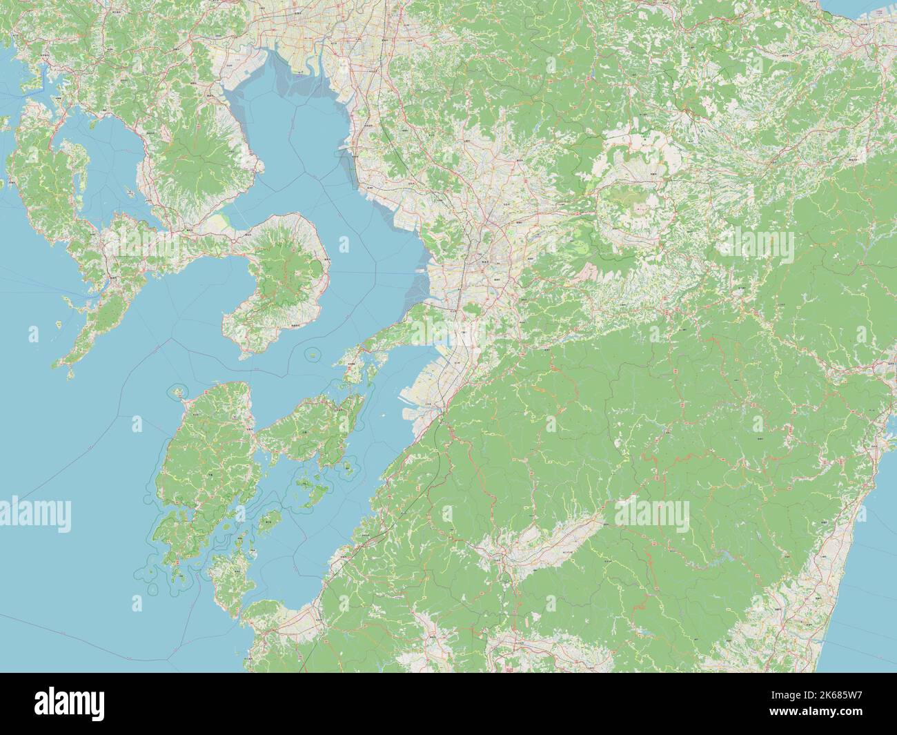 Kumamoto, prefecture of Japan. Open Street Map Stock Photo - Alamy