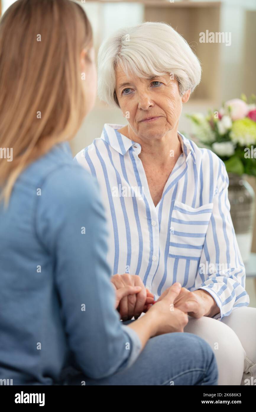 Senior woman home disappointed hi-res stock photography and images - Alamy