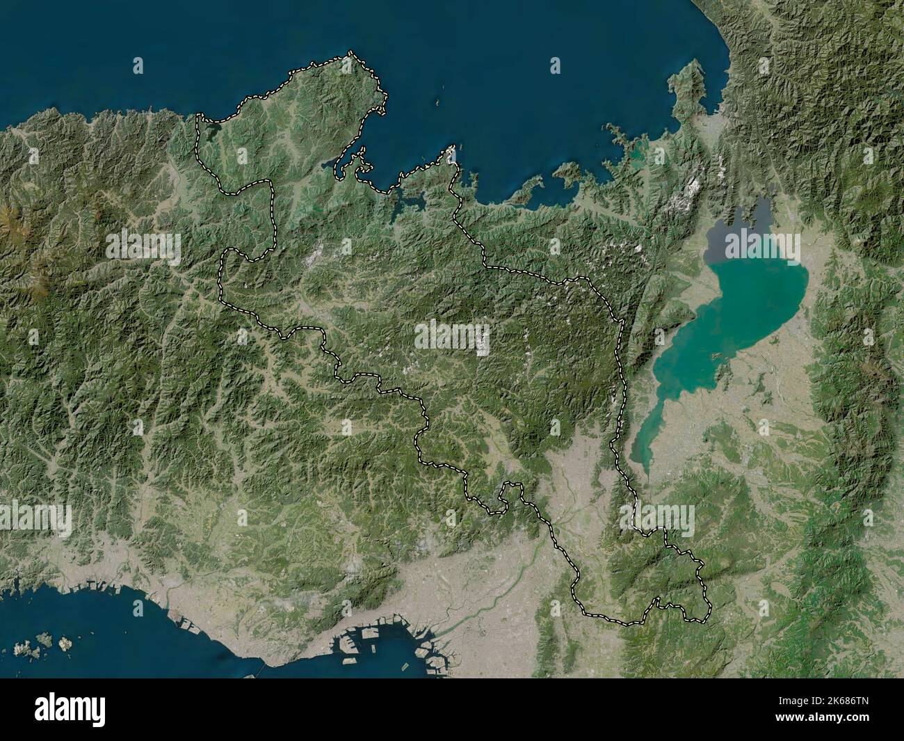 Kyoto, urban prefecture of Japan. Low resolution satellite map Stock ...