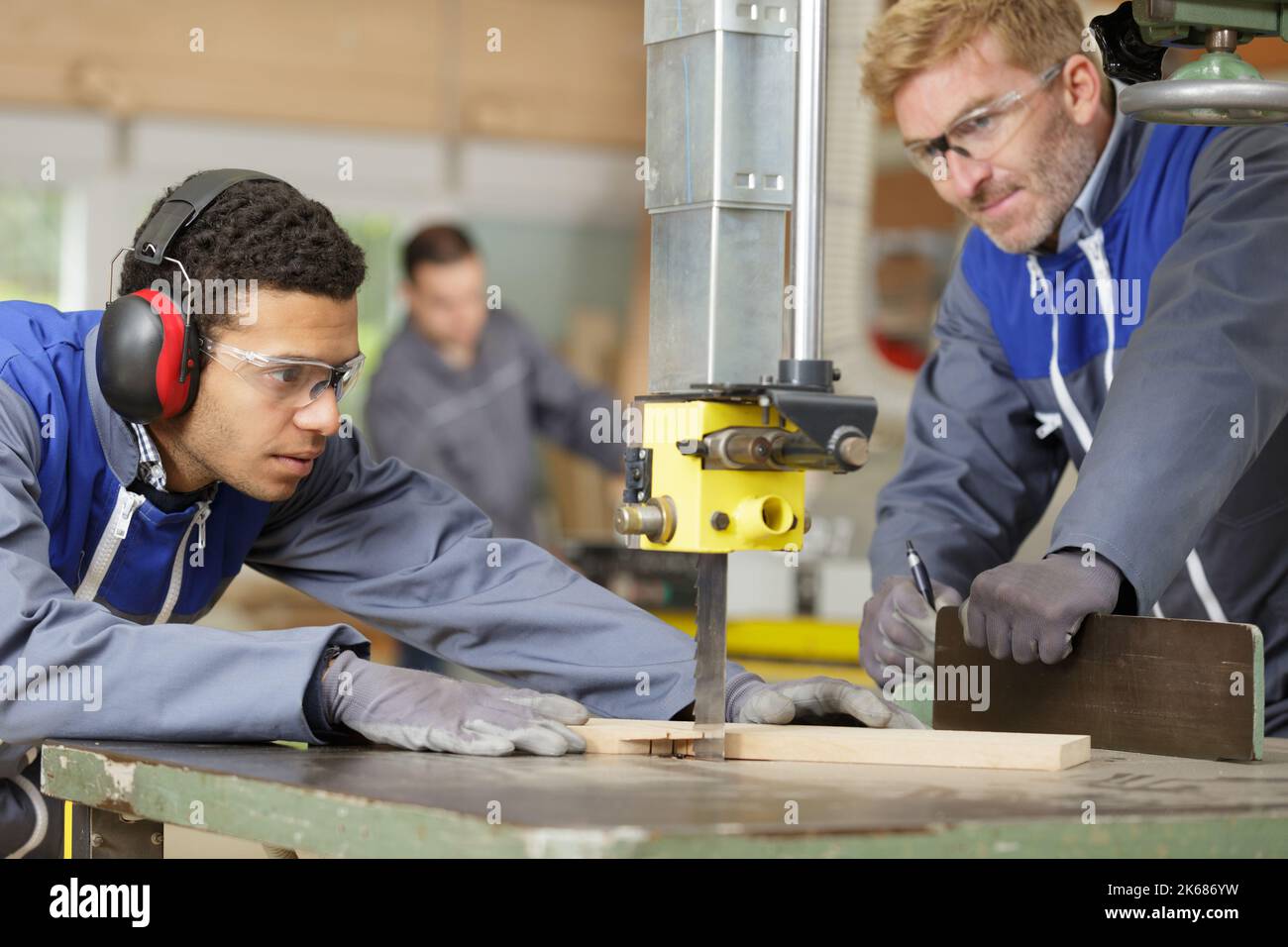 learning to use cutting machine Stock Photo - Alamy