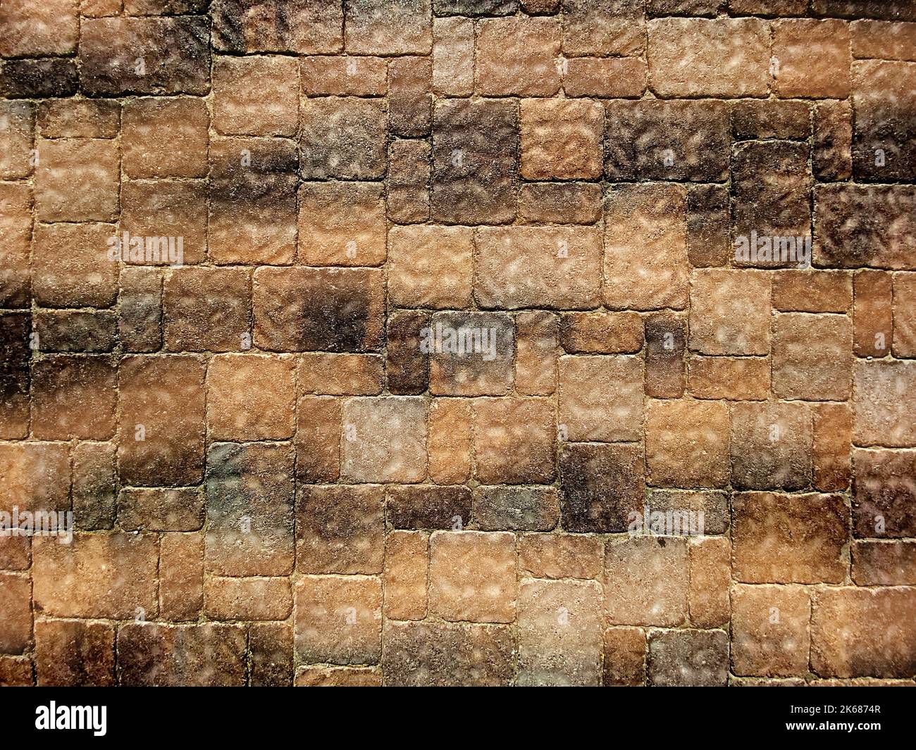 a city street ancient pathway pavement road cobblestone night shiny ...