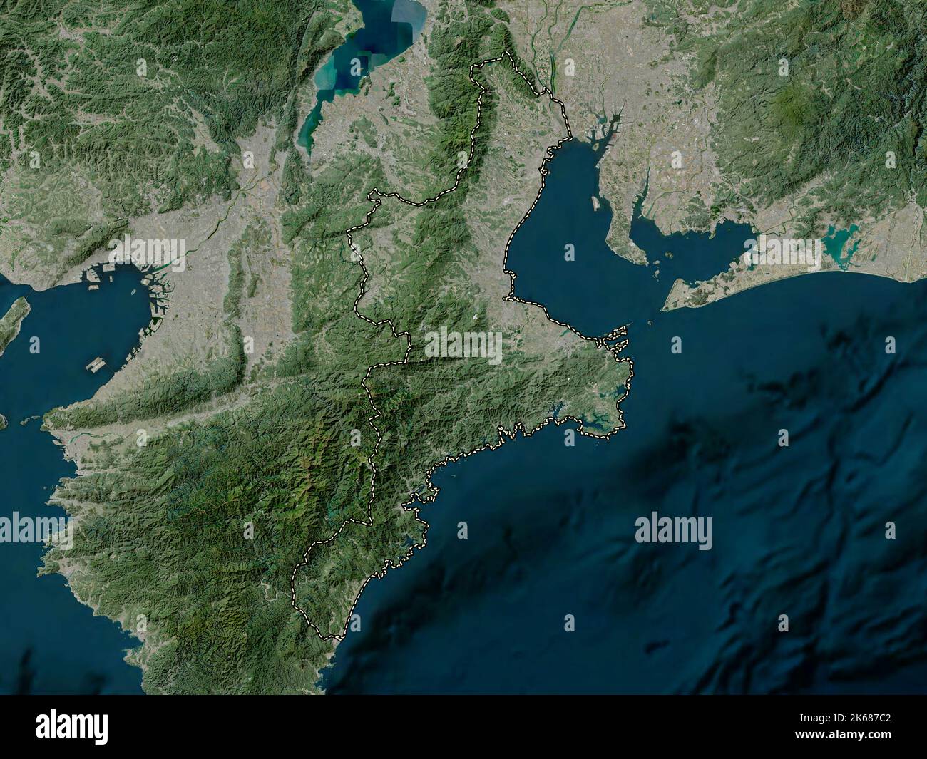 Mie, prefecture of Japan. High resolution satellite map Stock Photo - Alamy