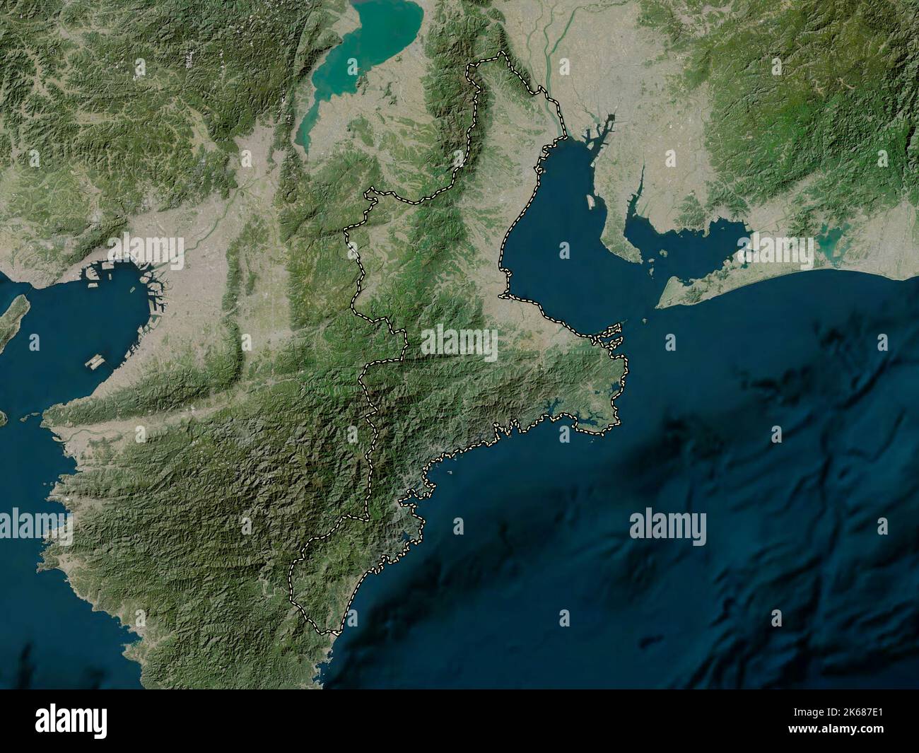 Mie, prefecture of Japan. Low resolution satellite map Stock Photo - Alamy