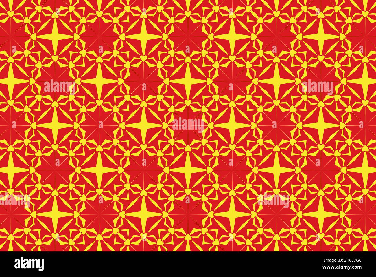 Geometric pattern in the colors of the national flag of North Macedonia ...