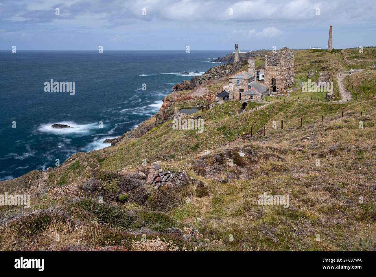 levant time mine on the st just coast cornwall in summer no people ...