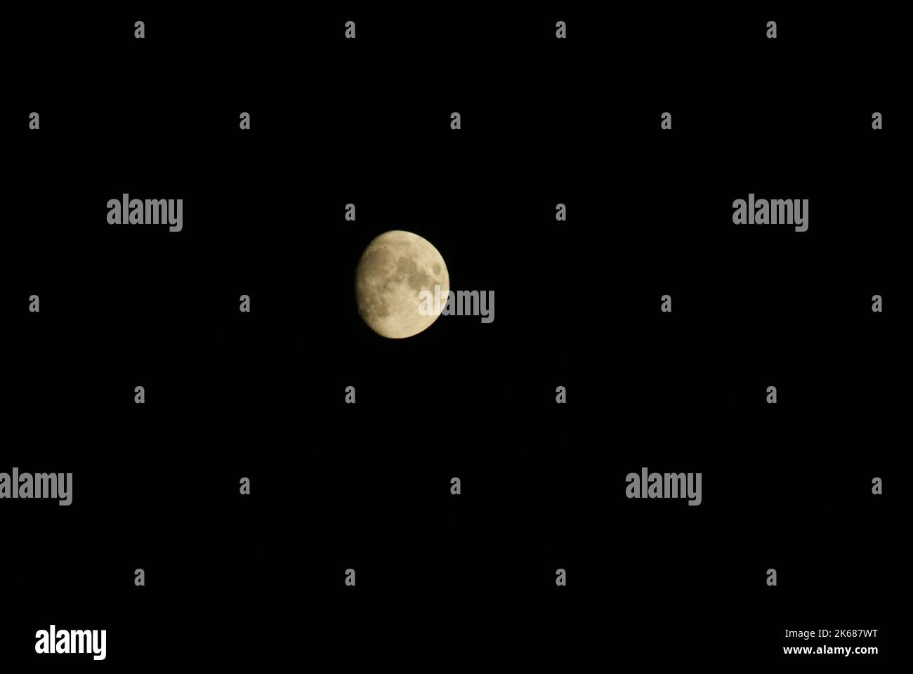 A beautiful shot of the full moon isolated in the pitch black sky Stock ...