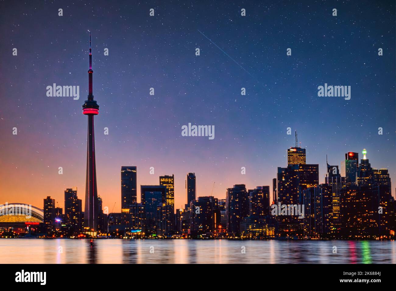 Toronto skyline at night in Canada Stock Photo - Alamy