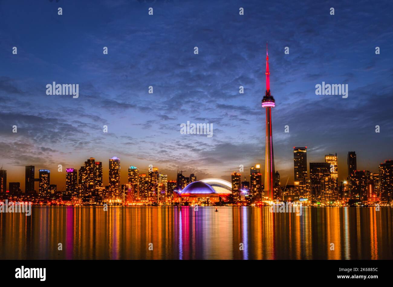 Toronto skyline at night in Canada Stock Photo - Alamy