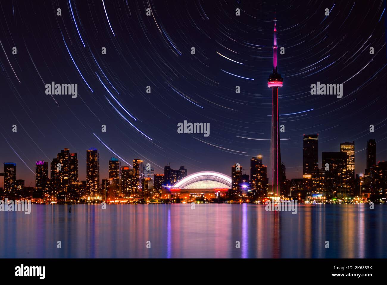Toronto skyline at night in Canada Stock Photo - Alamy