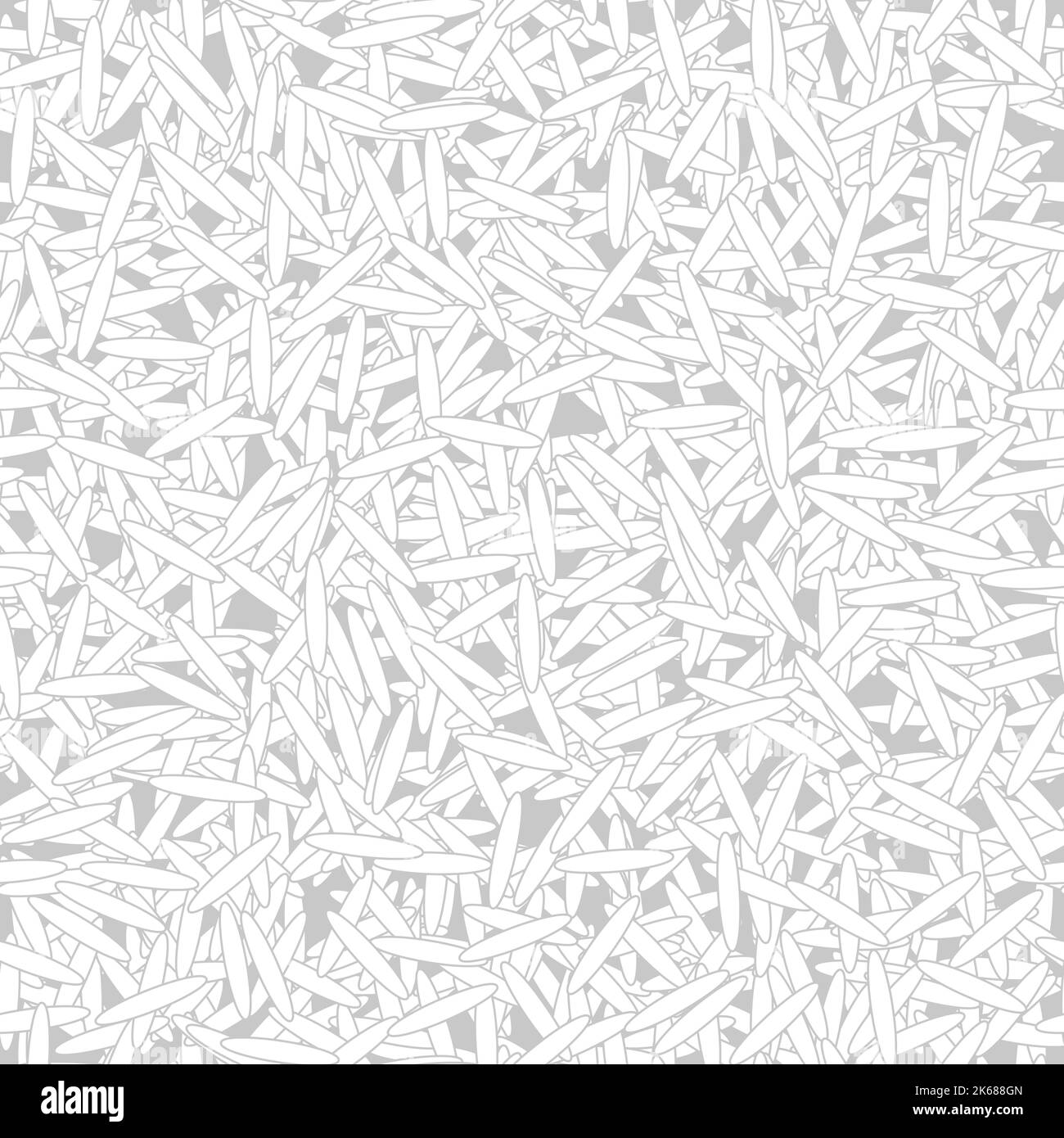 Raw faceted rice grains icon seamless pattern. Asian white seeds ...
