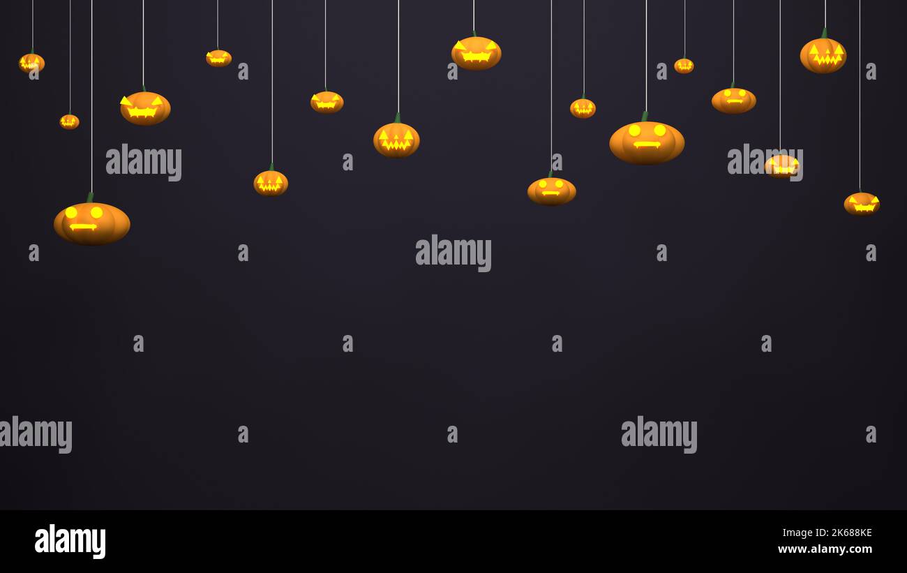 A digital illustration of a spooky dark Halloween background with jack ...